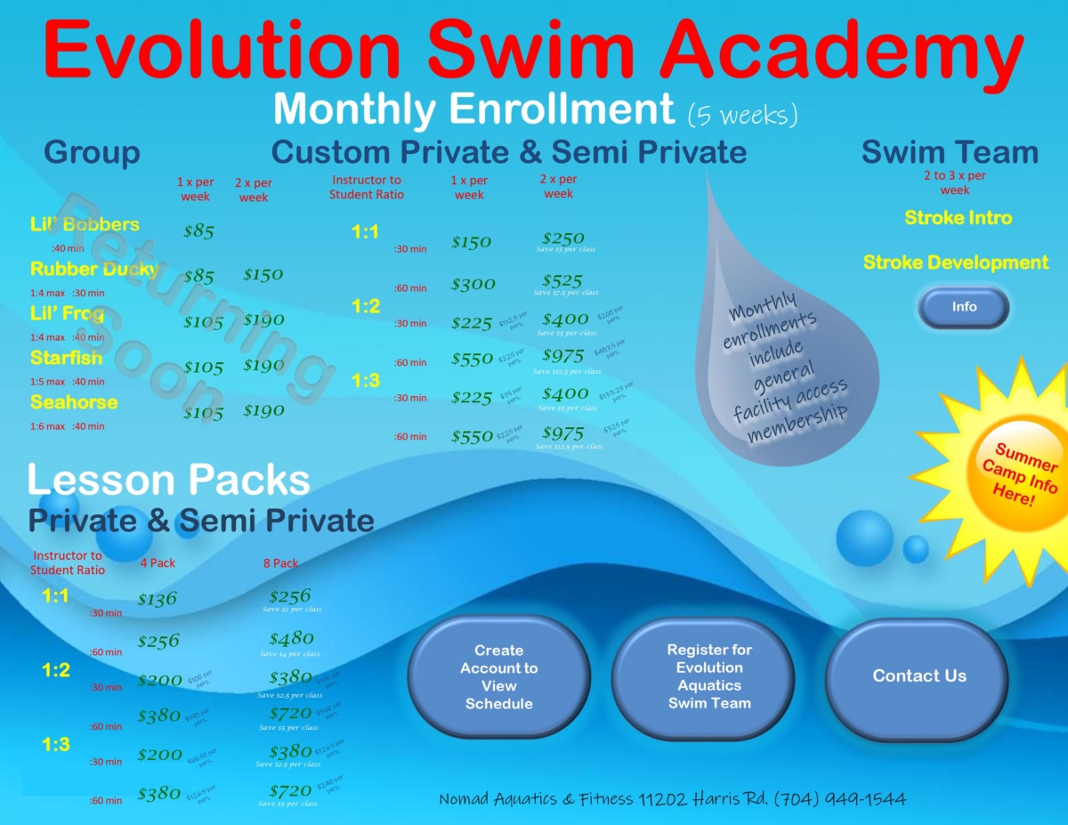 Evolution Swim Academy Info - Evolution Aquatic & Activity Center